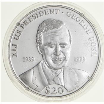 2000 George Bush Commemorative $20.00 Face Value 20 Grams .999 Fine ...