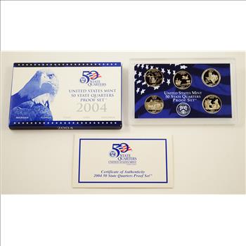 2004-S 5 Coin State Quarter Proof Set w/ Box & COA | Property Room