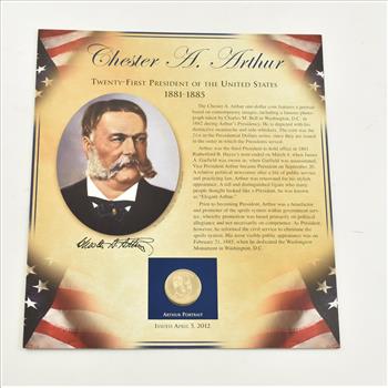 2012 Chester A. Arthur Presidential Dollar & Historic Stamps ...