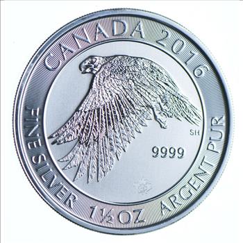 2016 1.5 oz Canada Silver White Falcon $8 Coin .9999 Fine Brilliant ...