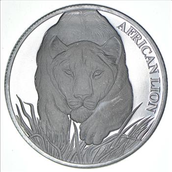2017 - Republic of Chad - 1 Troy Oz .999 Fine Silver - Lion Coin ...