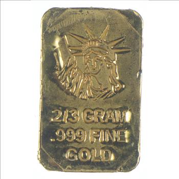 2/3 Gram .999 Fine Gold Bar - Statue Of Liberty | Property Room