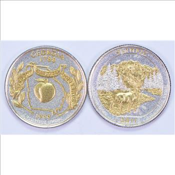 24K ENHANCED US Coins 1999 Georgia State Quarter 2011 Olympic ATB ...