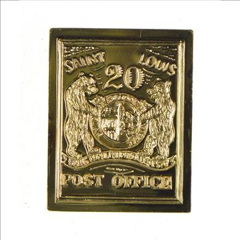 24K Gold Plated SILVER - St Louis Bear Postage .925 Sterling Silver ...