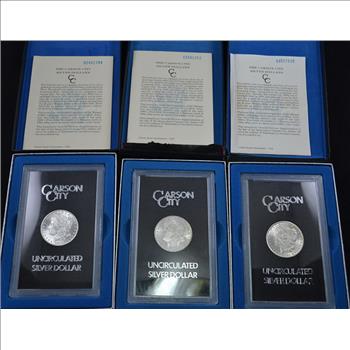 3 Coin Set - 1882-CC, 1883-CC, 1884-CC GSA Morgan Silver Dollar ...