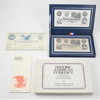 (5) Historic American - Limited Edition Sterling Silver Bank Note ...