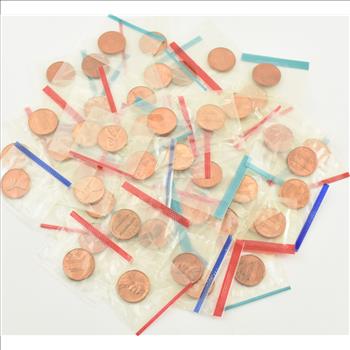 50 Pcs - US Mint Lincoln Cent 1960's sealed in Mint Cello | Property Room