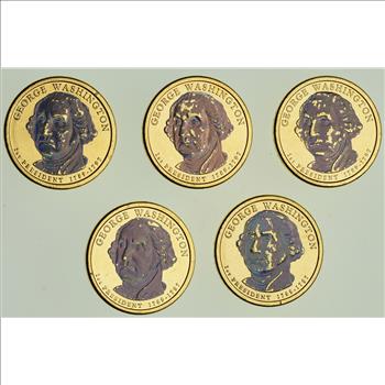 5x Colorized $1.00 Washington Dollars | Property Room