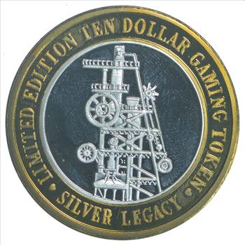 .999 Fine Silver Center Silver Legacy Casino Chip Limited Edition $ 10 ...