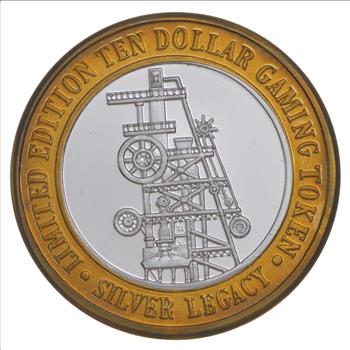 .999 Fine Silver Center Silver Legacy Casino Chip Limited Edition $ 10 ...