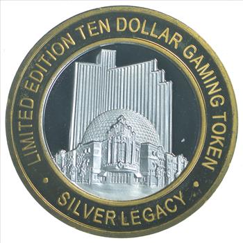 .999 Fine Silver Center Silver Legacy Casino Chip Limited Edition $ 10 ...