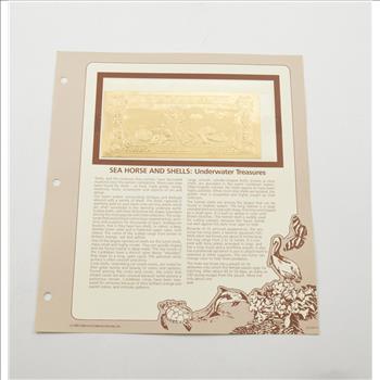 Antigua & Barbuda - $30 Seahorse & Shells - 22K Gold Bank Note - Rare ...