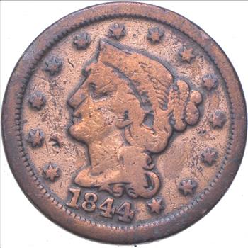 Better 1844 Braided Hair - US Large Cent Penny - Coin Collection Lot ...
