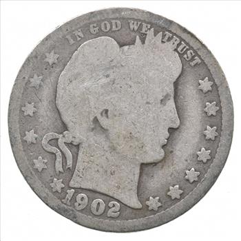 Better 1902 US Barber 90% Silver Quarter Coin Collection Set Break | Property Room