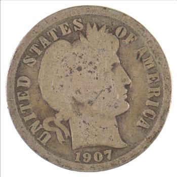 Better 1907-O US Barber Liberty Silver Dime Coin Collection Lot Set Break | Property Room