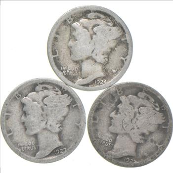 Better 1924-S 1927-S 1927-D Mercury Silver Dime Early Dates | Property Room