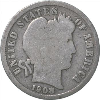Better Date 1908-D US Barber Liberty Silver Dime Coin Collection Lot ...