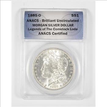 BU 1885-O Morgan Silver Dollar - Legends Of The Comstock Lode - Graded ...