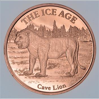 Cave Lion - Ice Age Series - 1 Oz .999 Fine Copper Round | Property Room