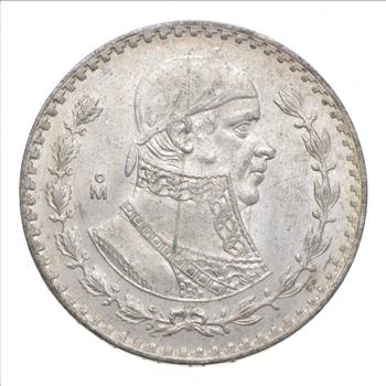 Choice Uncirculated - 1960 Mexico Mexican Un Peso Silver Coin - LARGE ...