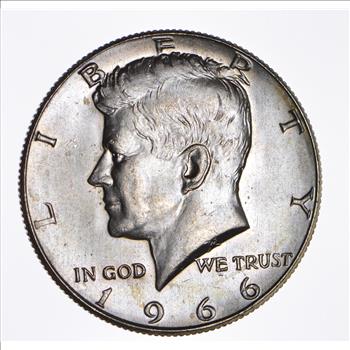 Choice Uncirculated - 1966 40% Silver Kennedy Half Dollar Blast White ...
