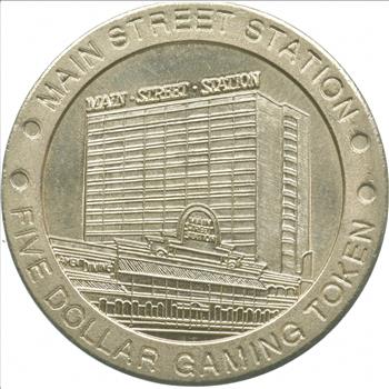 Collectible $5 Main Street Station Casino Souvenir Chip Token ...