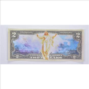 Colorized Unique Art 2003 $2 Note Jesus Christ | Property Room