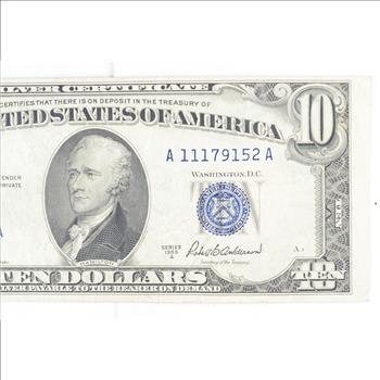 CRISP - 1953-A SILVER CERTIFICATE - US $10 Note - Higher Grade ...