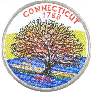 Custom - COLORIZED - 1999-D Connecticut State Quarter - High ...
