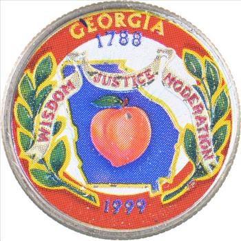 Custom - COLORIZED - 1999-D Georgia State Quarter - High Collectible ...