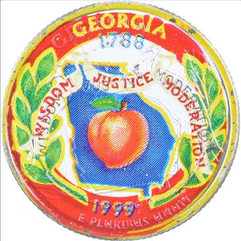 Custom - COLORIZED - 1999-D Georgia State Quarter - High Collectible ...
