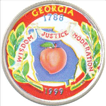 Custom - COLORIZED - 1999-D Georgia State Quarter - High Collectible ...