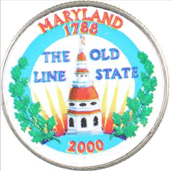 Custom - COLORIZED - 2000-D Maryland State Quarter - High Collectible ...