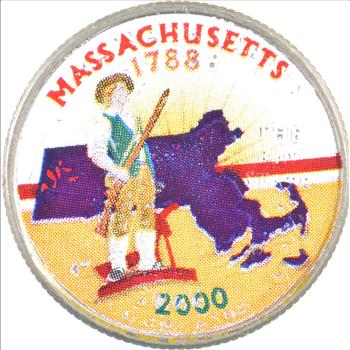 Custom - COLORIZED - 2000-P Massachusetts State Quarter - High ...