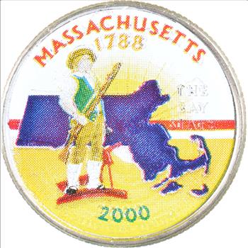 Custom - COLORIZED - 2000-P Massachusetts State Quarter - High ...