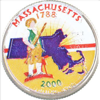 Custom - COLORIZED - 2000-P Massachusetts State Quarter - High ...