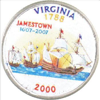 Custom - COLORIZED - 2000-P Virginia State Quarter - High Collectible ...