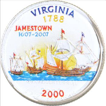 Custom - COLORIZED - 2000-P Virginia State Quarter - High Collectible ...