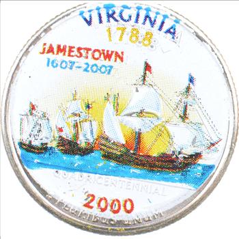 Custom - COLORIZED - 2000-P Virginia State Quarter - High Collectible ...