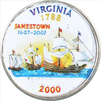 Custom - COLORIZED - 2000-P Virginia State Quarter - High Collectible ...