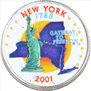 Custom - COLORIZED - 2001-D New York State Quarter - High Collectible ...
