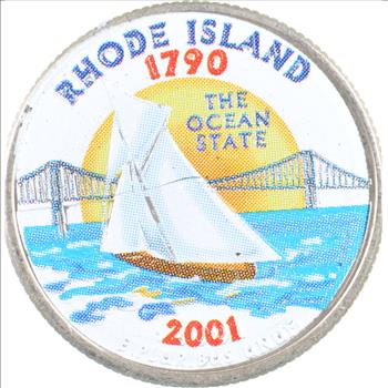 Custom - COLORIZED - 2001-D Rhode Island State Quarter - High ...