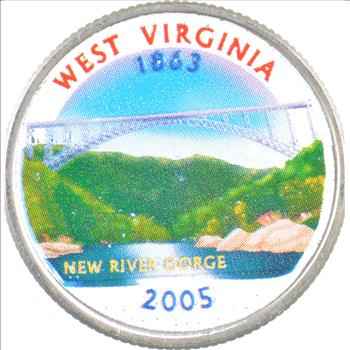 Custom - COLORIZED - 2005-D West Virginia State Quarter - High ...