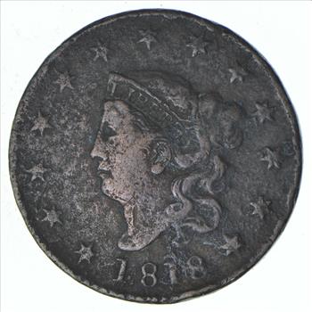 EARLY - 1818 - Liberty Head United States LARGE CENT - TOUGH Coin ...