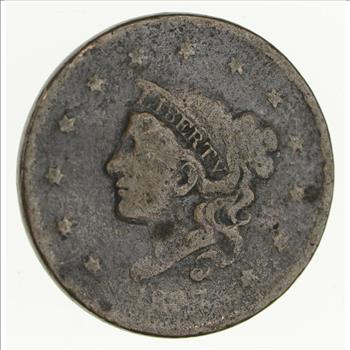 EARLY - 1837 - Liberty "Matron" Head United States LARGE CENT - TOUGH ...
