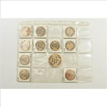 Entire Page Vintage WOODEN Nickels - Rare to find a group this large ...