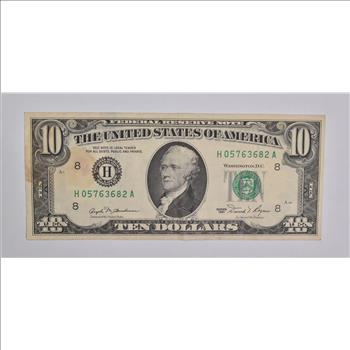 ERROR 1981 $10 St. Louis, MO U.S. FRN US Ink Smear Error Note ...