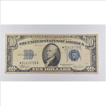ERROR STAR Note 1934-C $10 United States Silver Certificate | Property Room