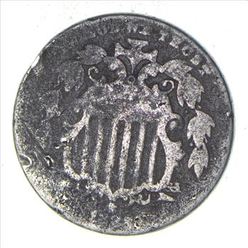 First Nickel Design 1860's-80's Era - US Shield Nickel US Type Coin ...