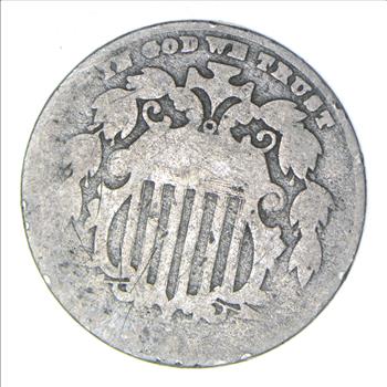 First Nickel Design 1860's-80's Era - US Shield Nickel US Type Coin ...